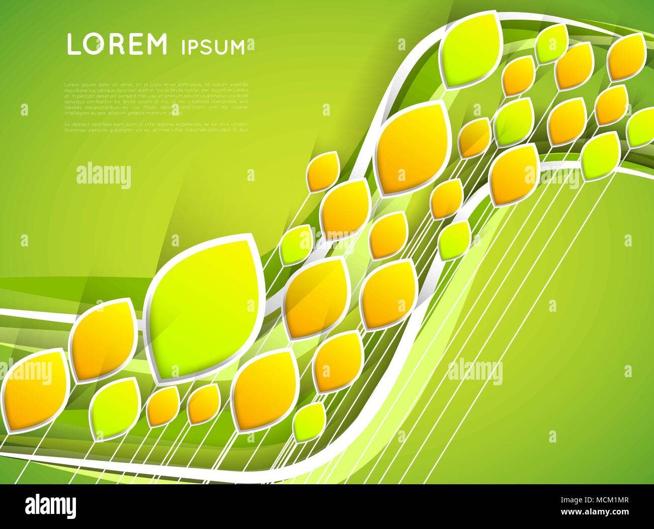 abstract green spring background with abstract blooms, leafs Stock ...