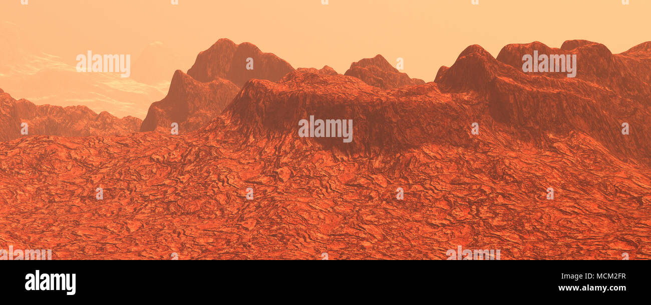 3D rendering of a red planet Mars landscape Stock Photo - Alamy