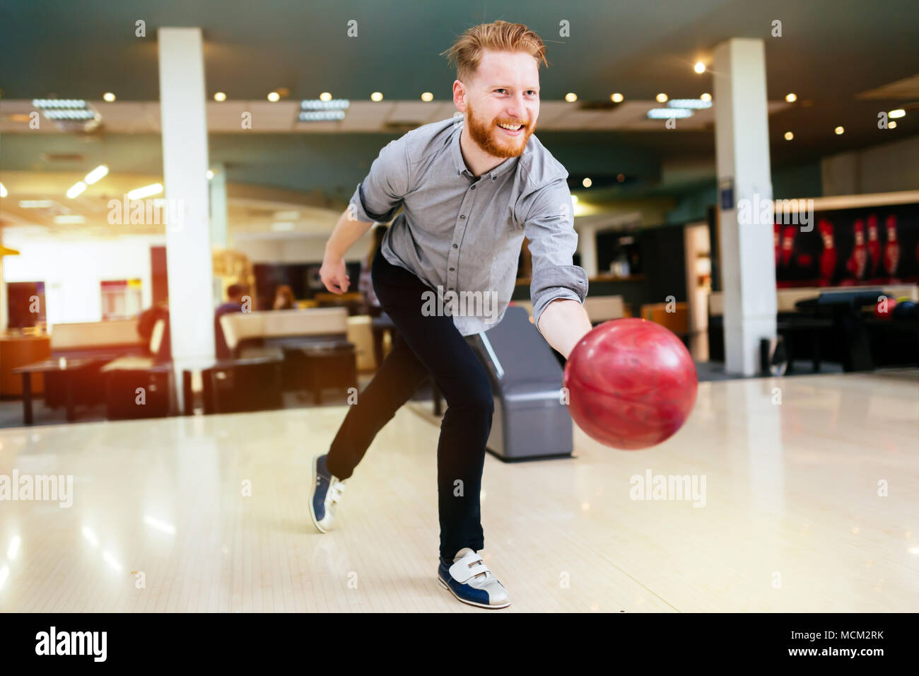 Man bowling hi-res stock photography and images - Alamy