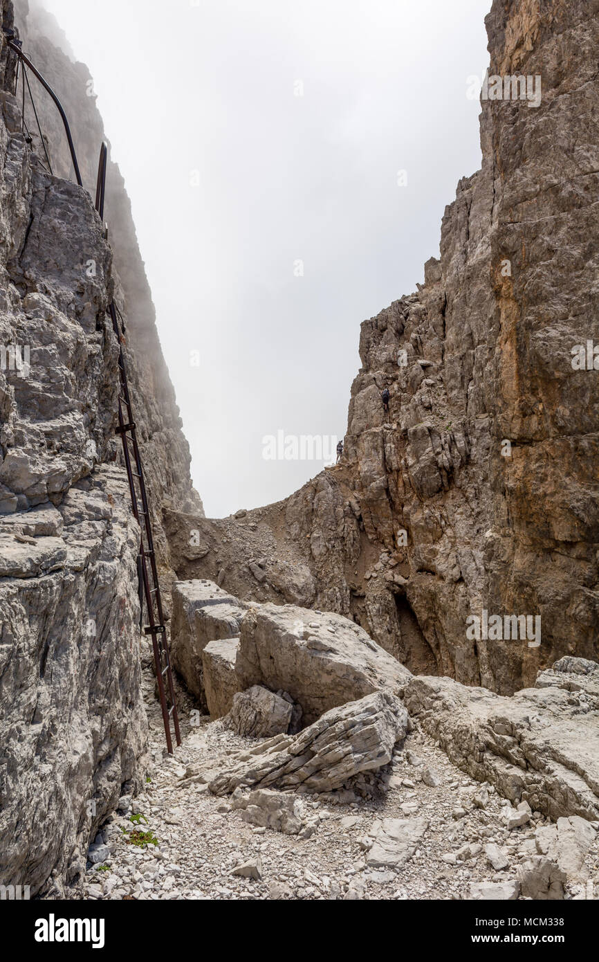 Metal ladder in mountains Stock Photo - Alamy