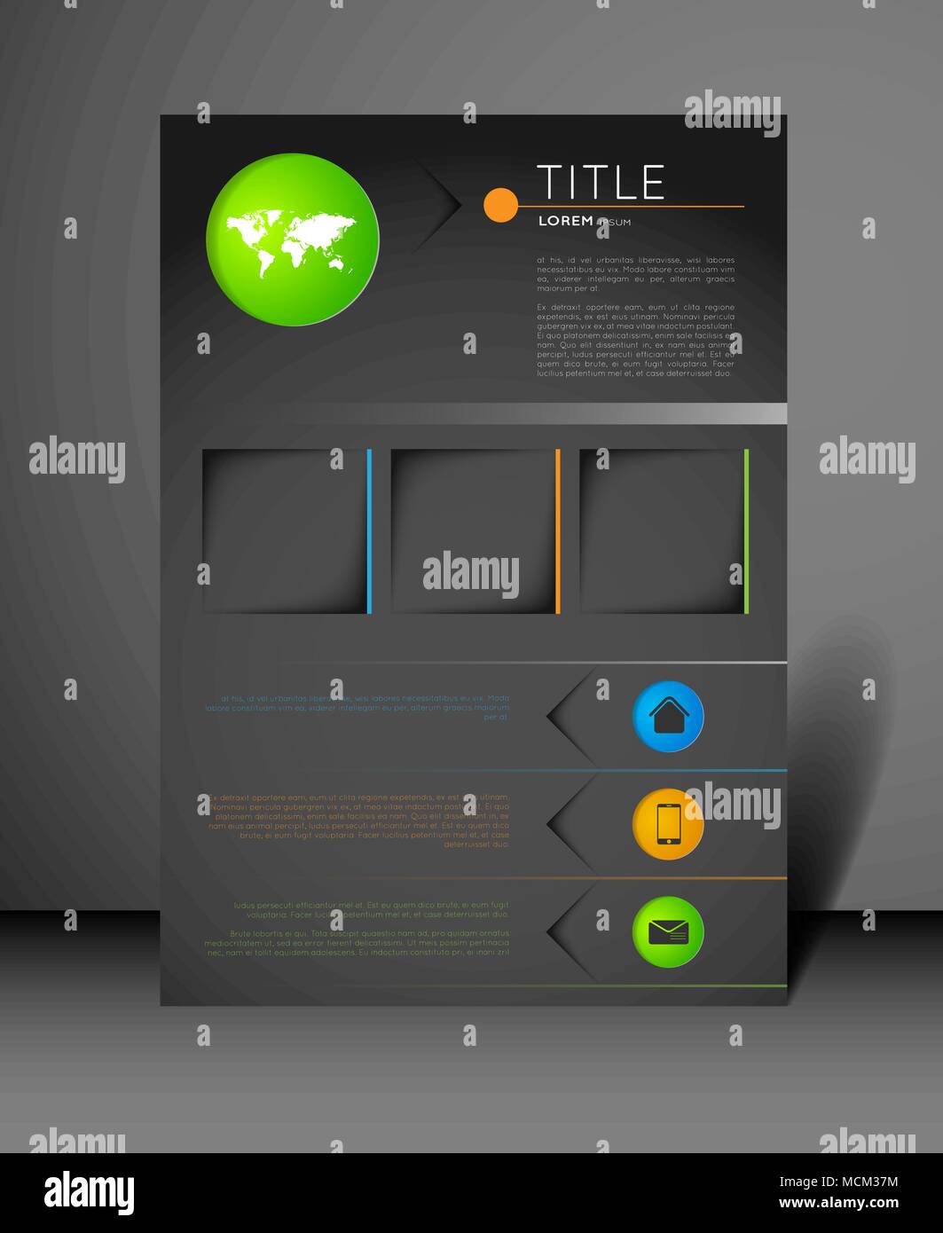 modern flyer design template with icons Stock Vector Image & Art - Alamy