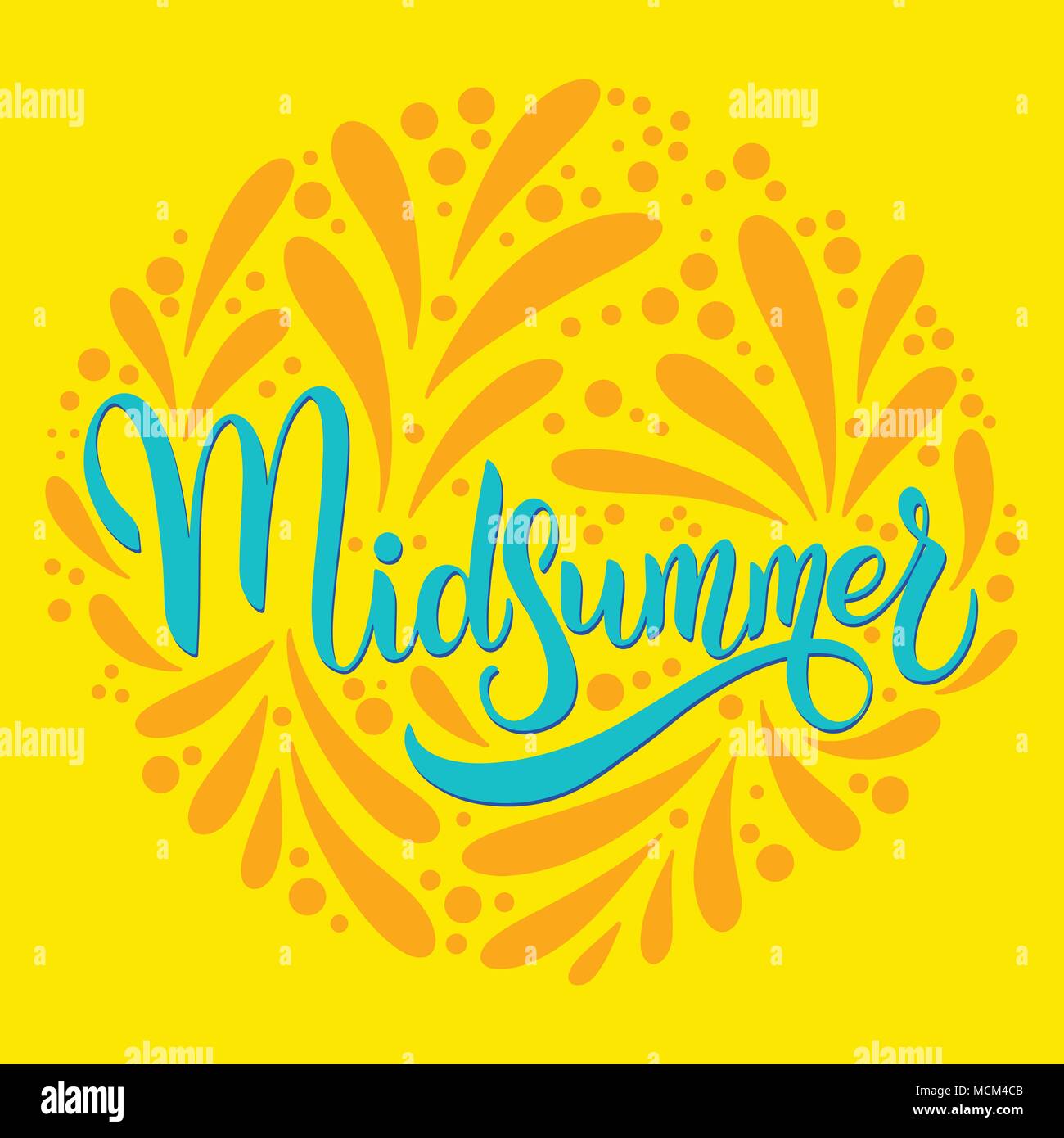 Midsummer lettering. Elements for invitations, posters greeting cards ...
