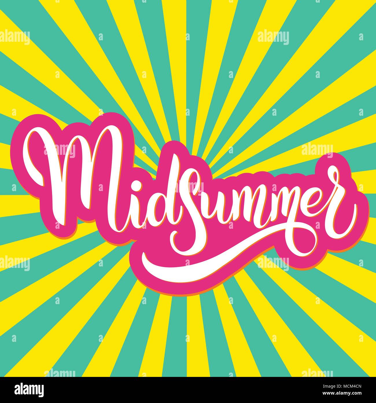 Midsummer lettering. Elements for invitations, posters greeting cards ...