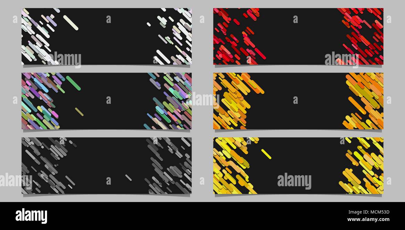 Abstract banner background template design set with colored diagonal ...