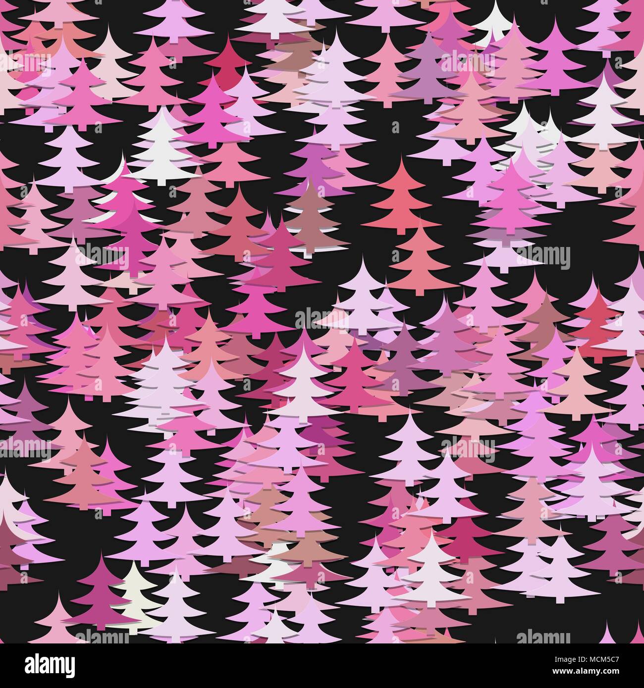 Seamless pine tree pattern background - vector Christmas holiday decoration graphic design with ...