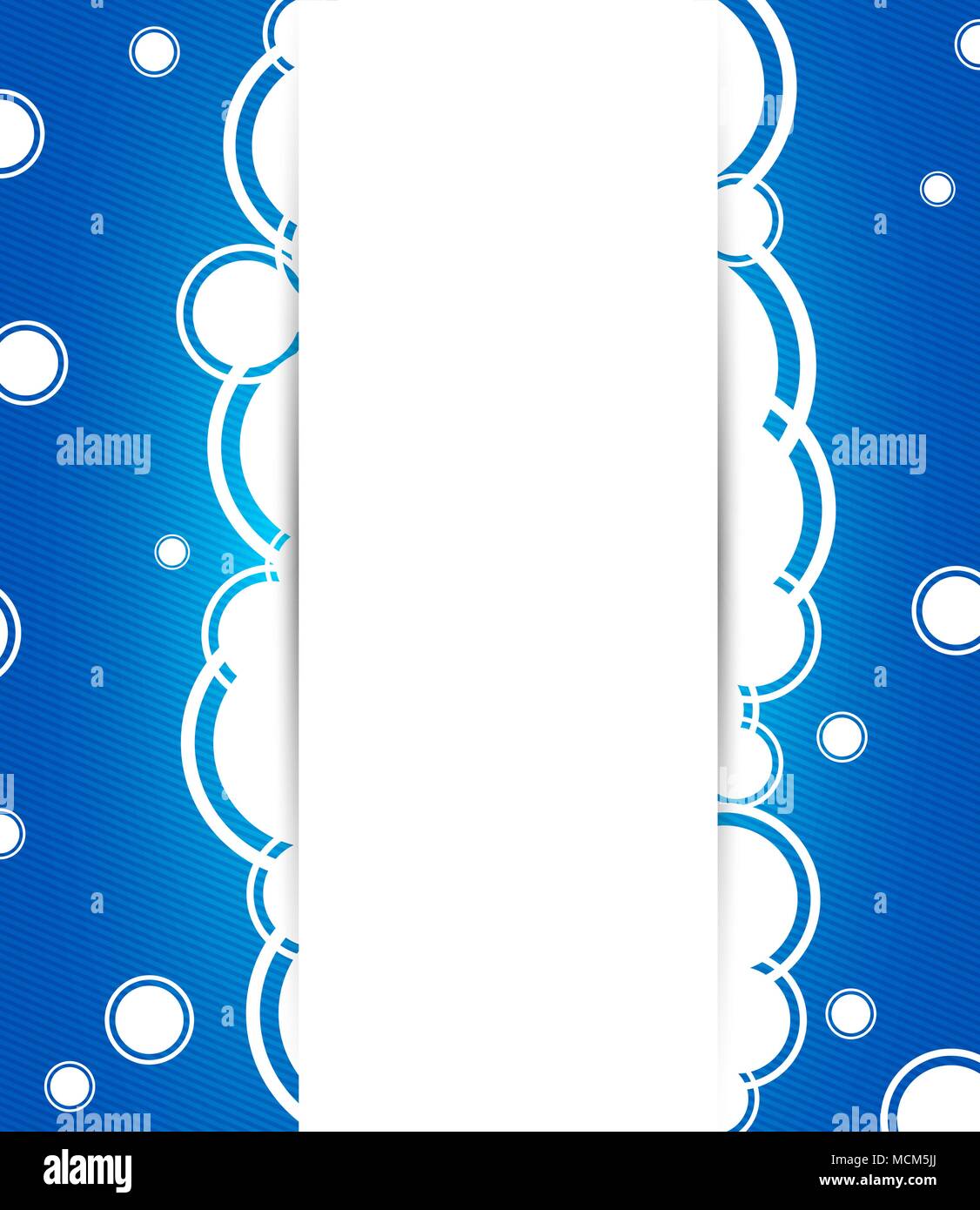 abstract blue background with circles and white space in middle Stock ...