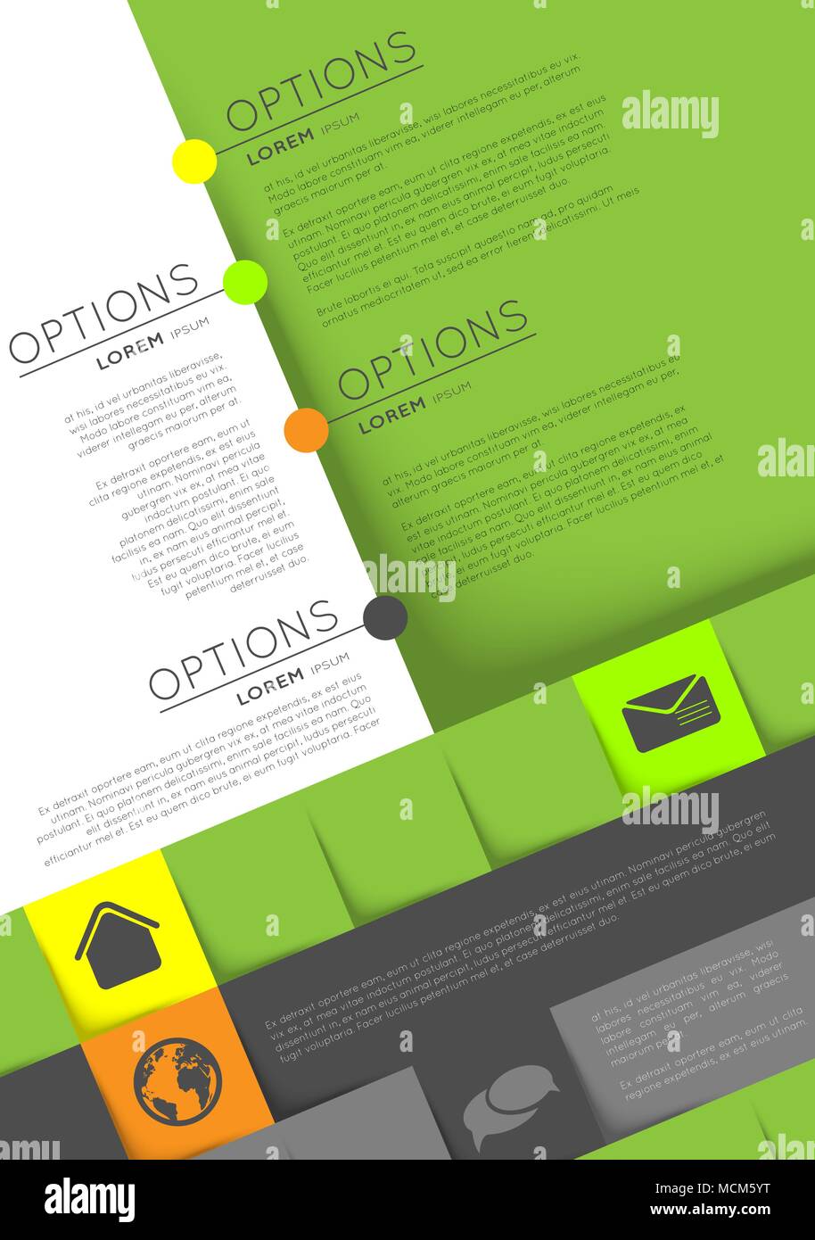 infographic template, flyer design with icons and squares Stock Vector ...