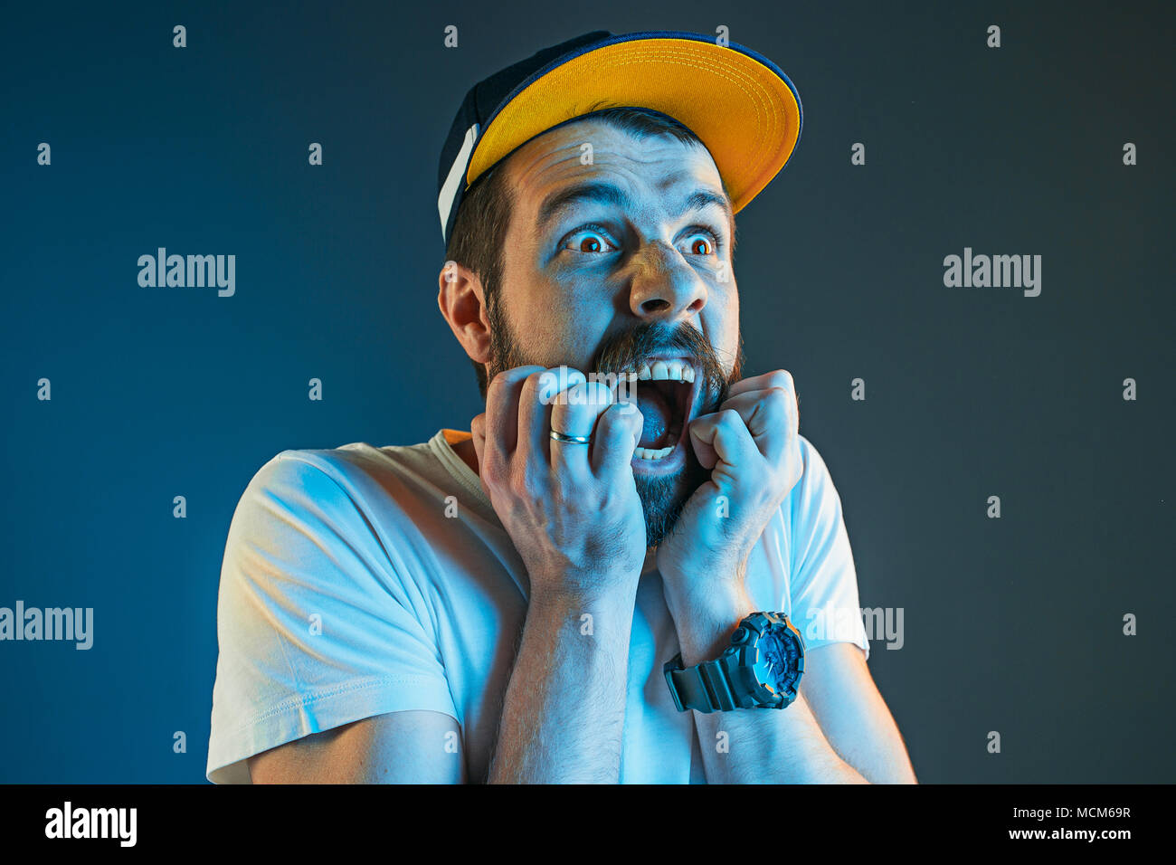The anger and screaming man Stock Photo - Alamy