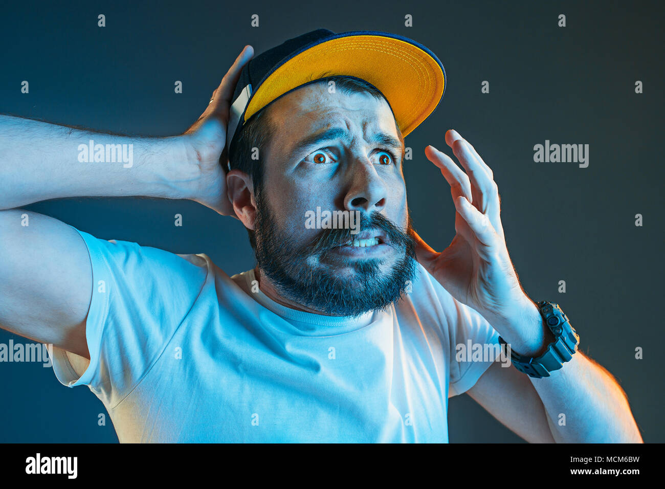 The anger and screaming man Stock Photo - Alamy