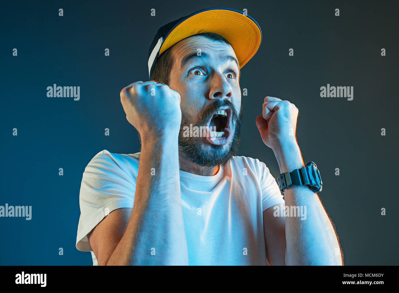 The anger and screaming man Stock Photo - Alamy