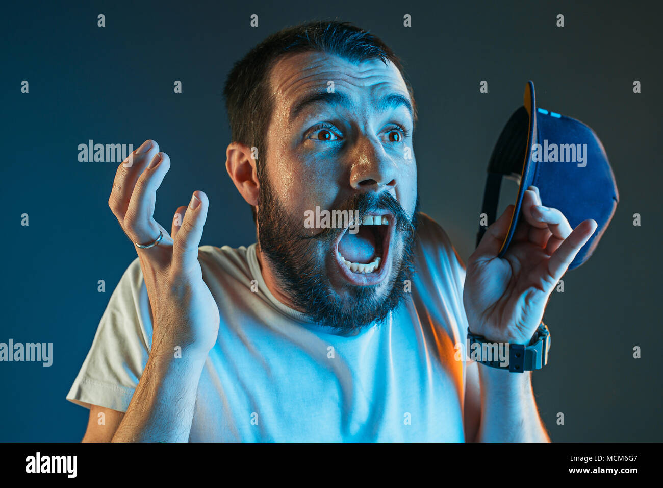 The anger and screaming man Stock Photo - Alamy