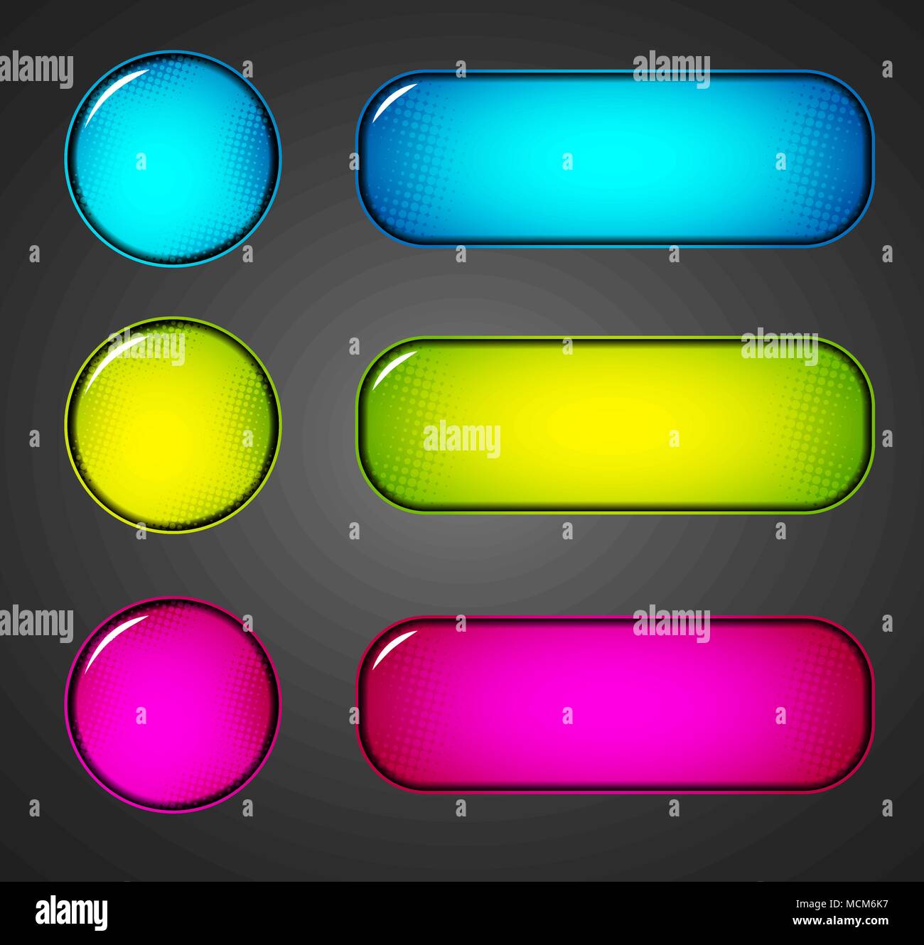 collection of abstract colorful buttons, banners, design element Stock ...