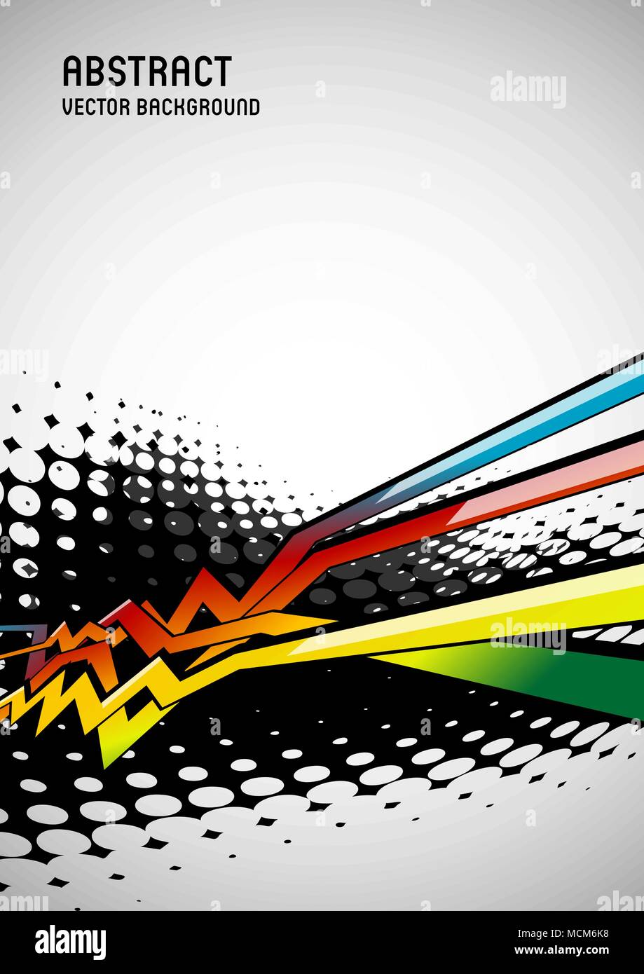 abstract vector background with shiny colorful graffiti lines and ...