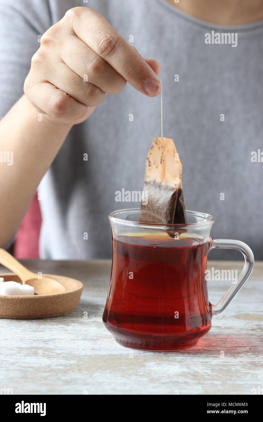 tea and tea bag Stock Photo - Alamy