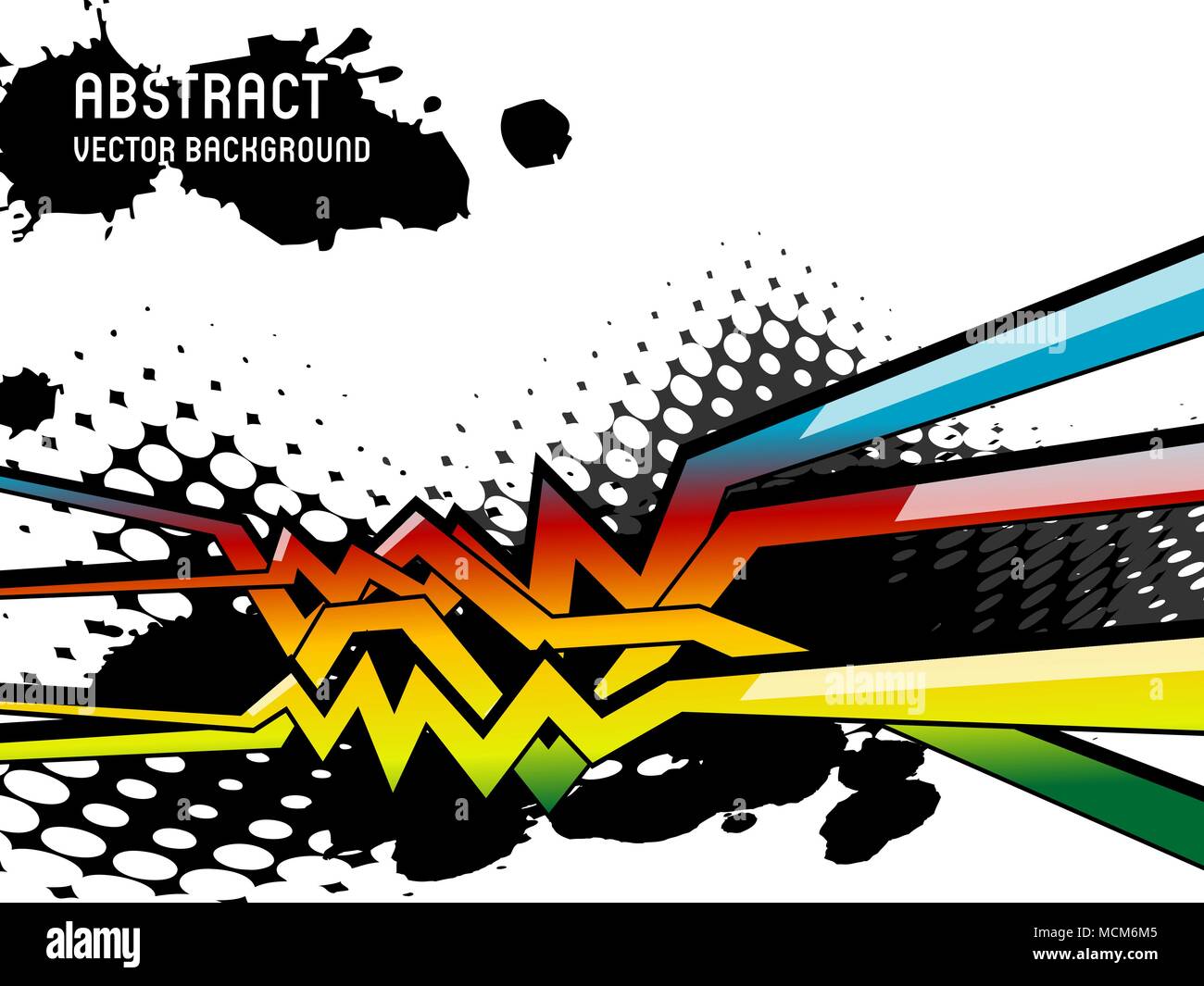 abstract vector background with shiny colorful graffiti lines and ...