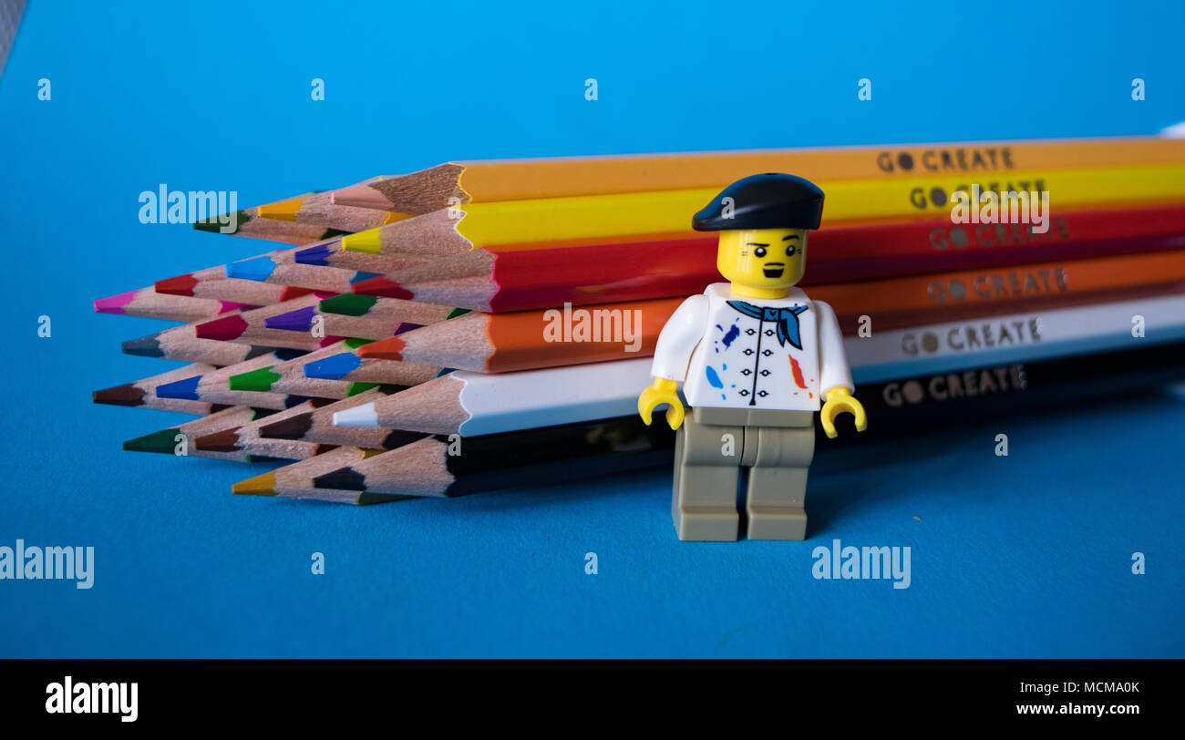 Pencils and crayons Stock Photo - Alamy