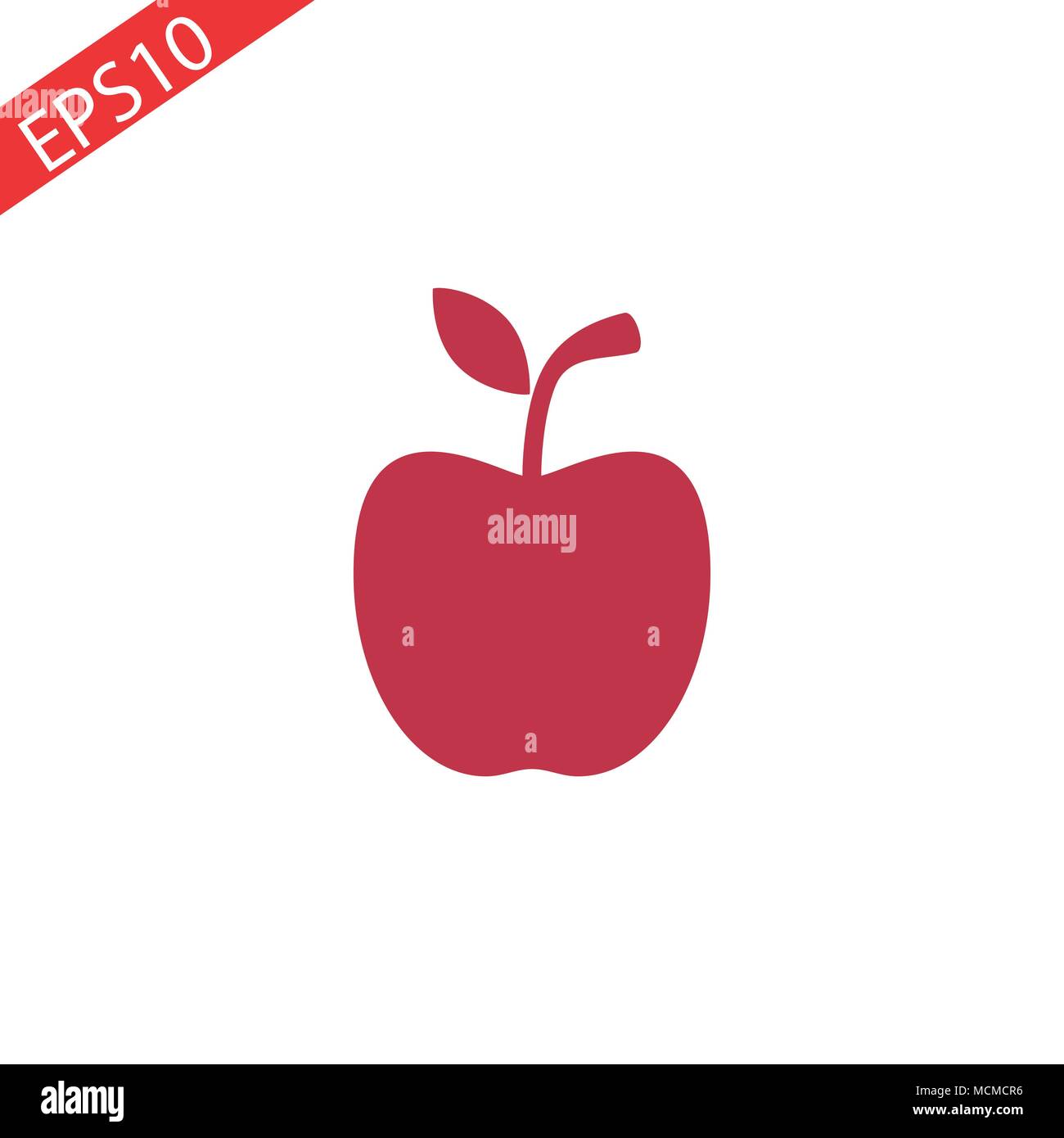 Red apple illustration isolated on white background Stock Vector Image ...
