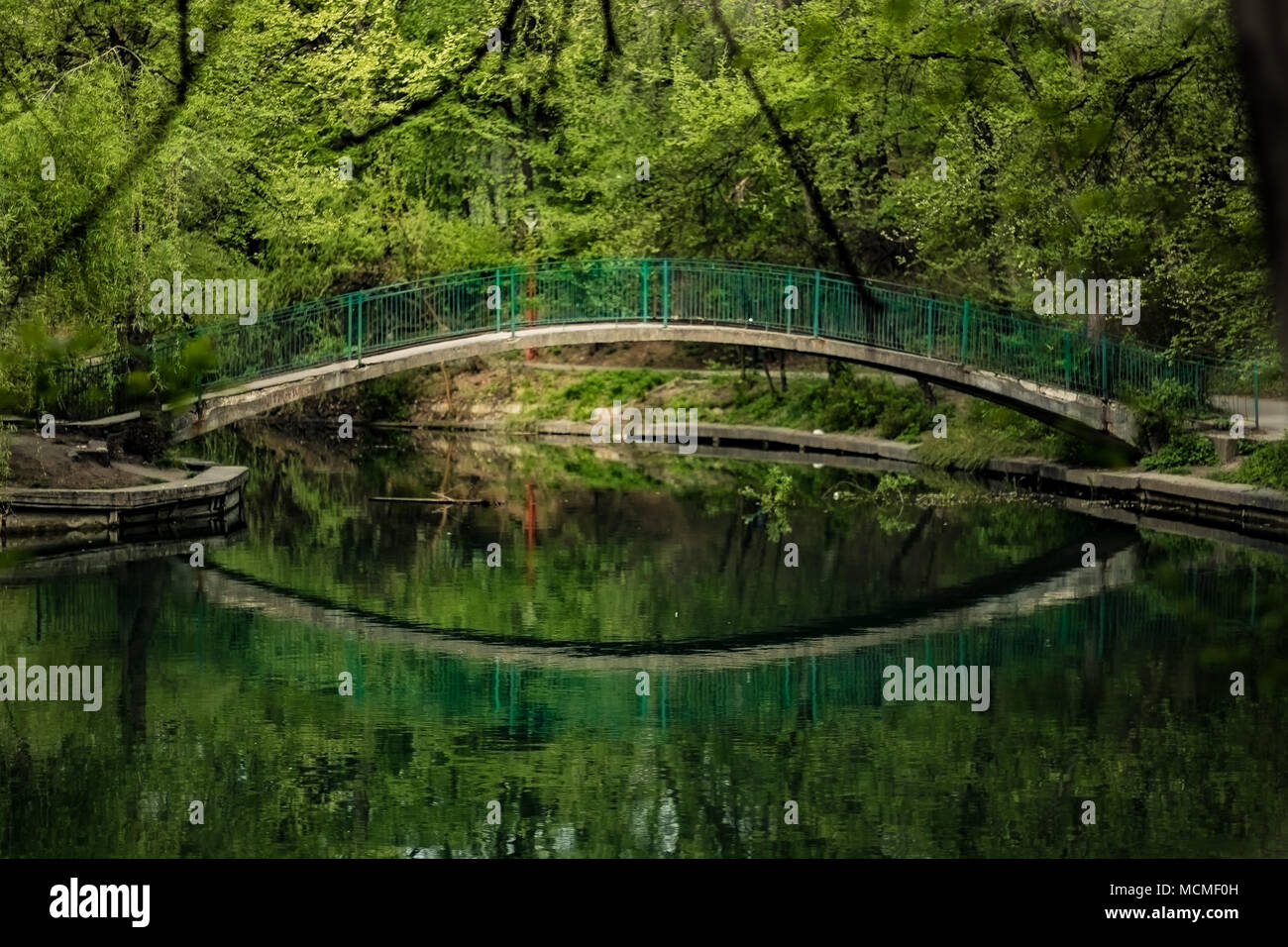 Bridge over the lake Stock Photo - Alamy