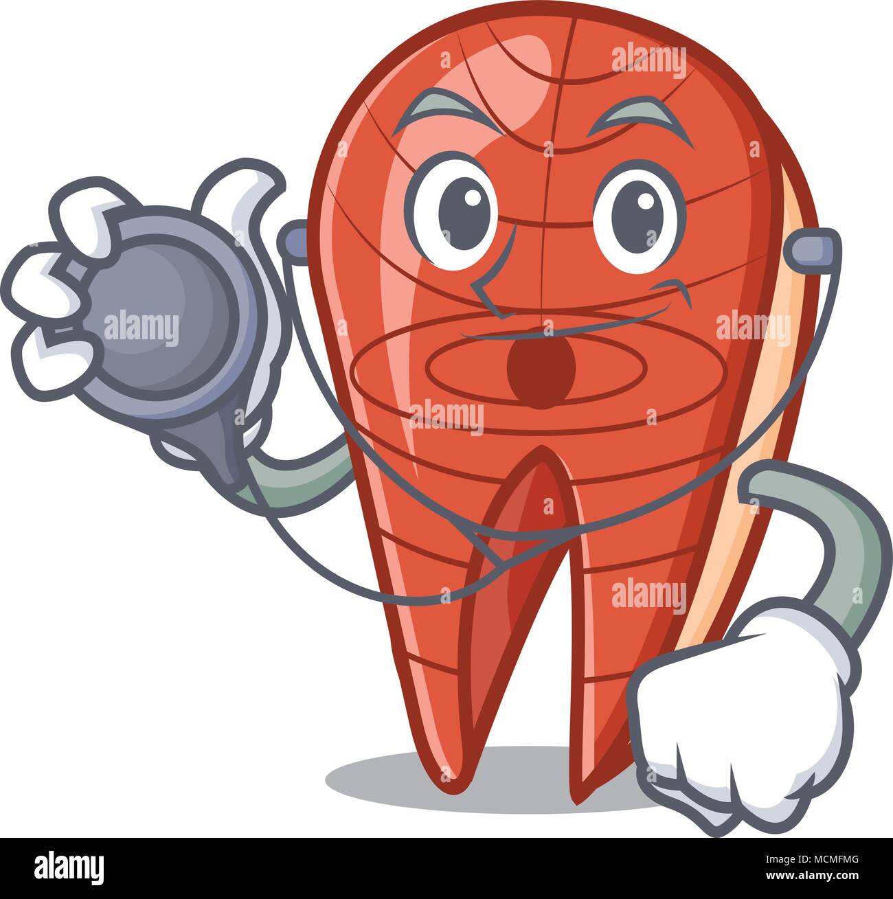 Doctor fish slice character cartoon vector illustration Stock Vector ...
