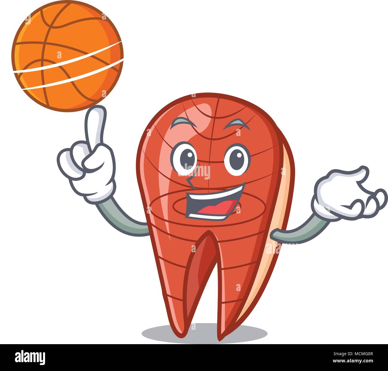 With basketball fish slice character cartoon vector illustration Stock ...