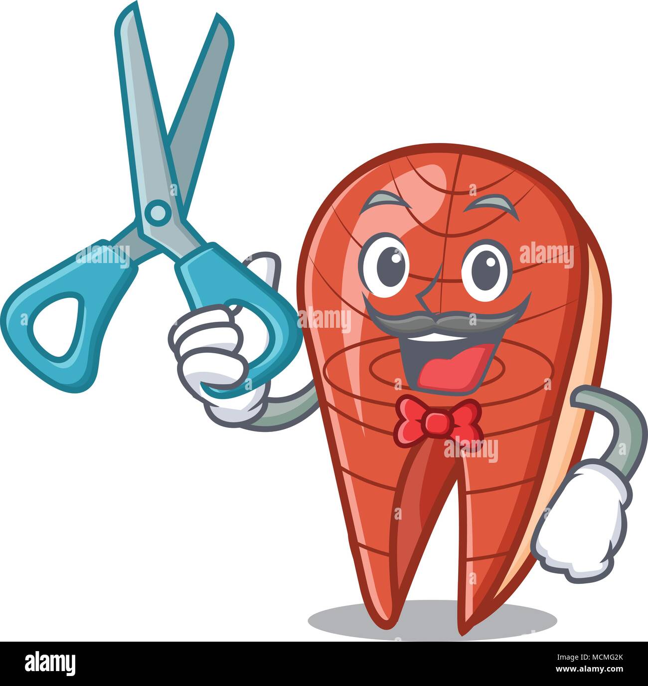 Barber fish slice character cartoon vector illustration Stock Vector ...