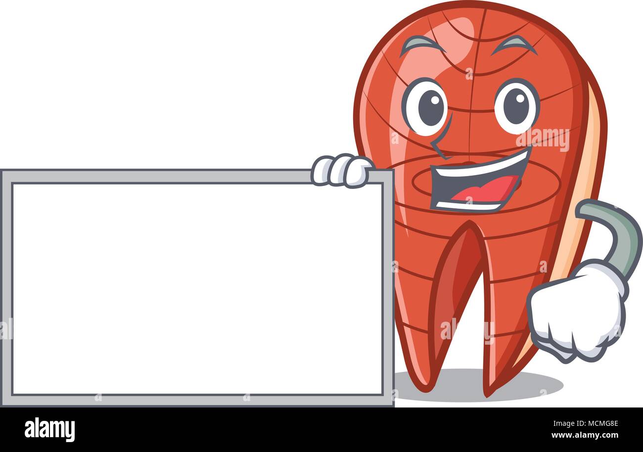 With board fish slice character cartoon vector illustration Stock ...