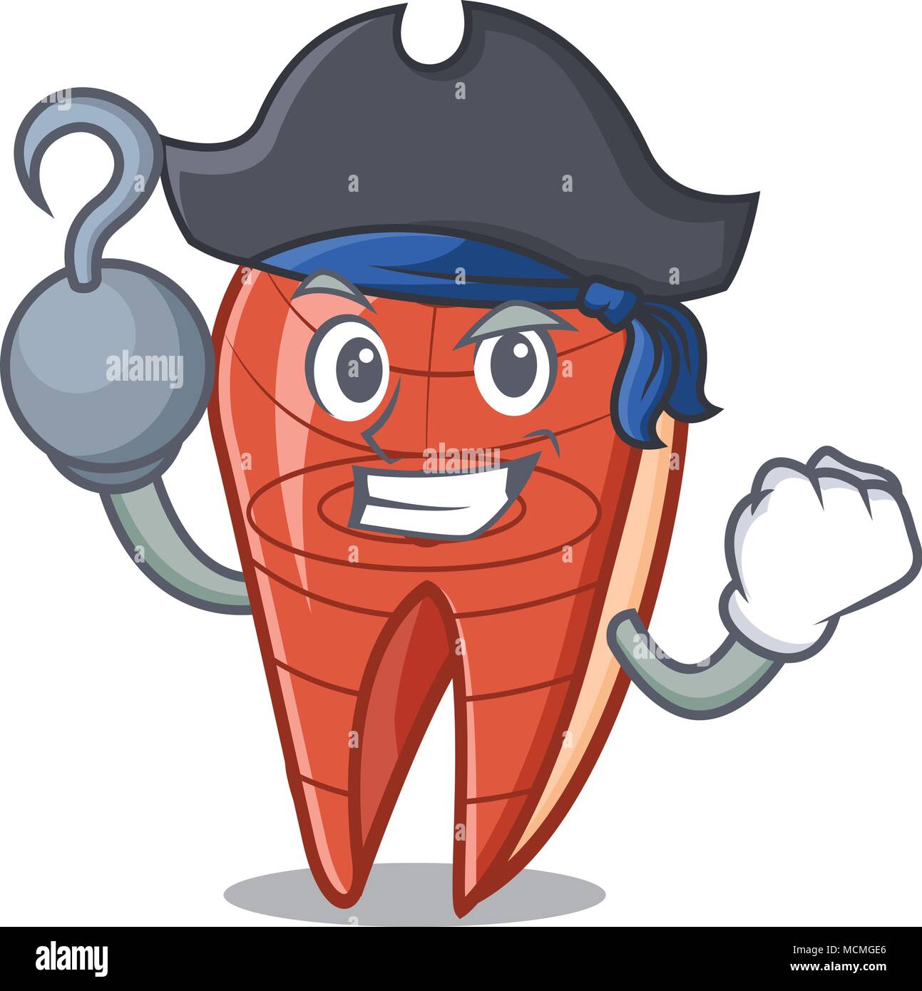 Pirate fish slice character cartoon vector illustration Stock Vector ...