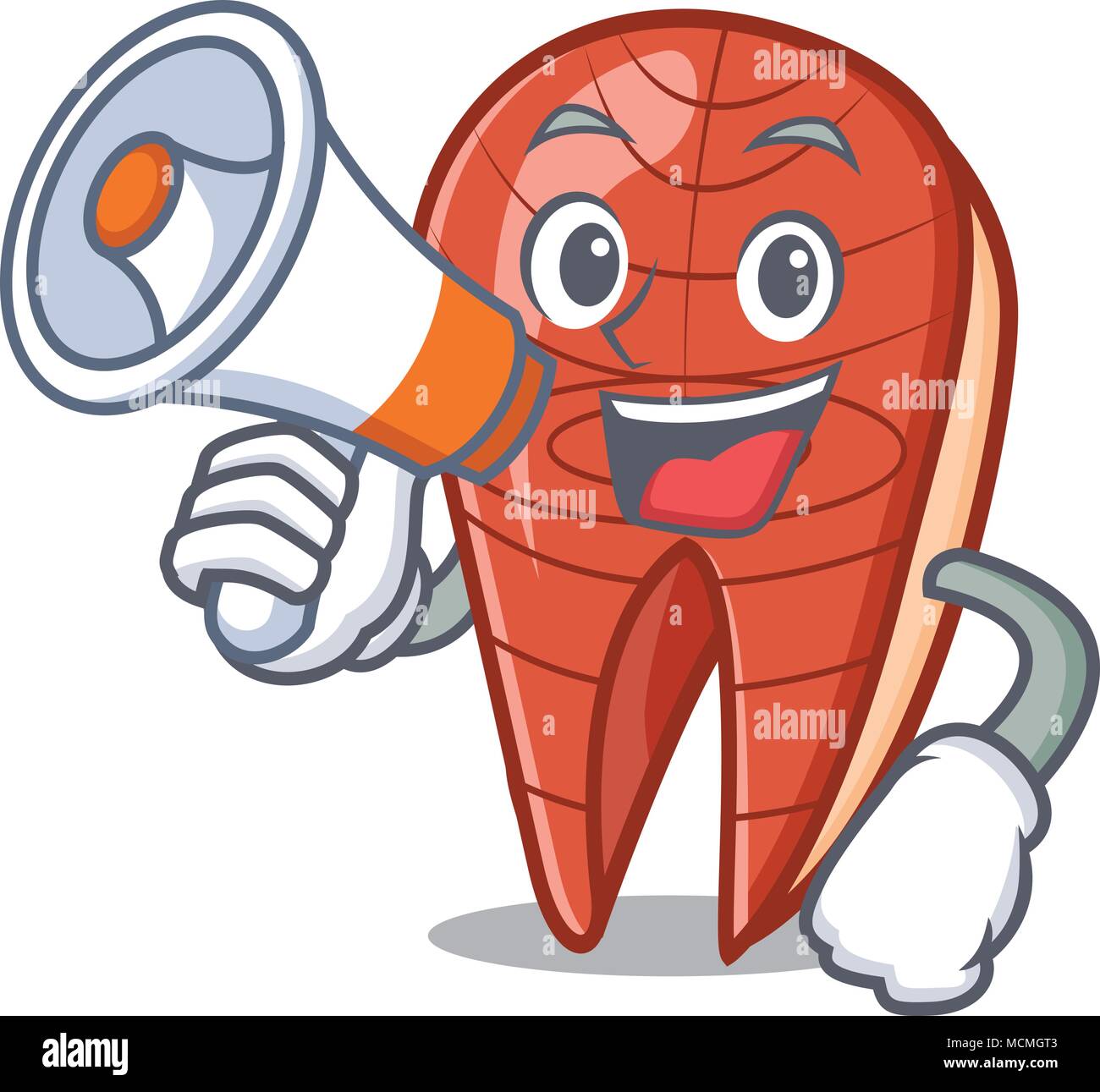 With megaphone fish slice character cartoon vector illustration Stock ...