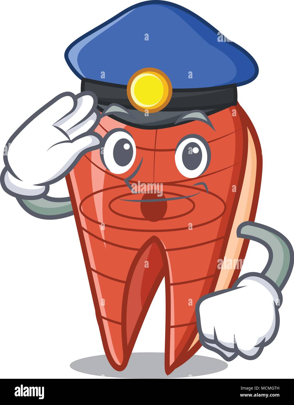 Police fish slice character cartoon vector illustration Stock Vector ...