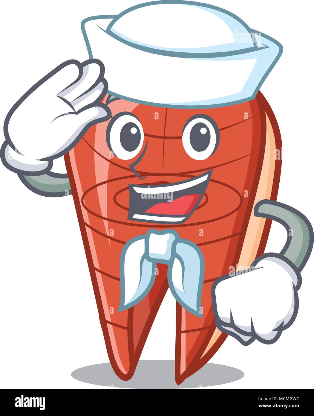 Sailor fish slice character cartoon vector illustration Stock Vector ...