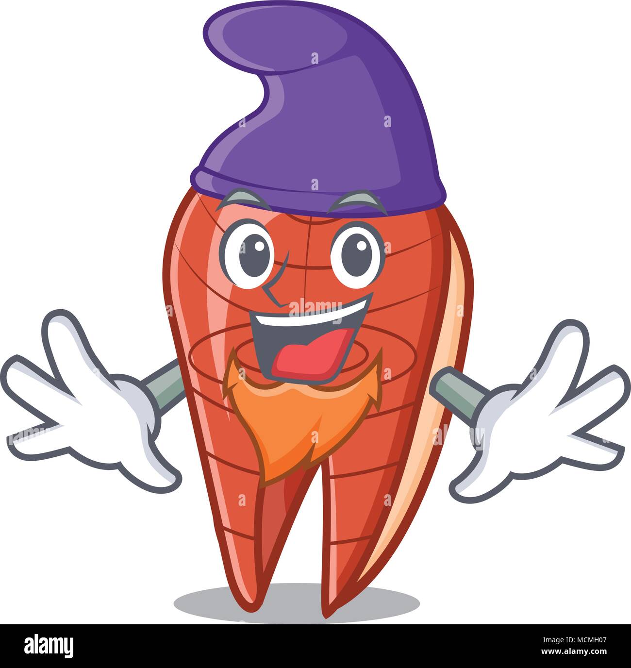 Elf fish slice character cartoon vector illustration Stock Vector Image ...