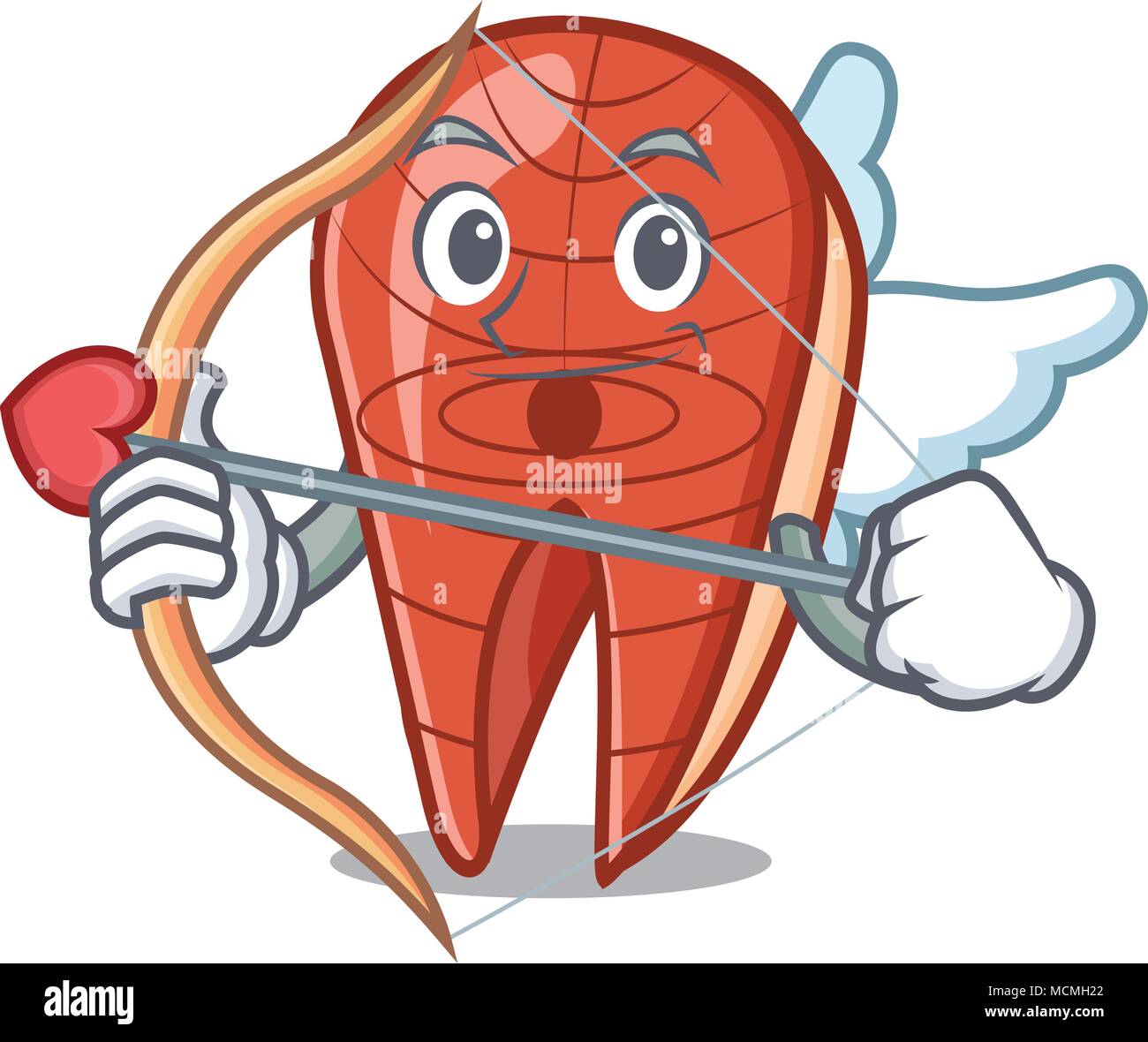 Cupid fish slice character cartoon vector illustration Stock Vector ...