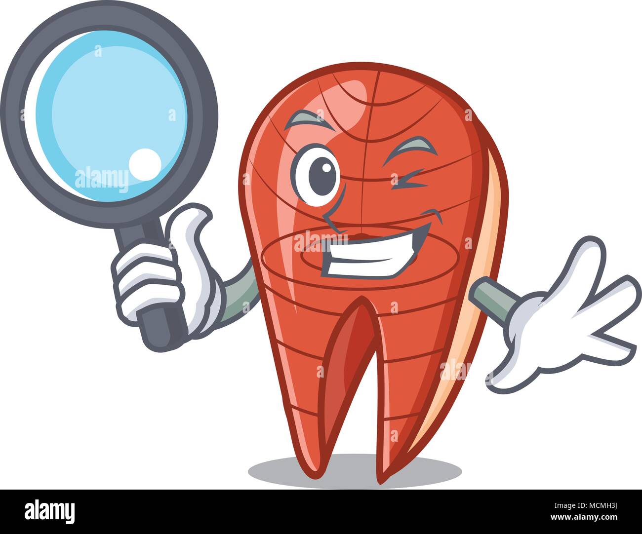 Detective fish slice character cartoon vector illustration Stock Vector ...