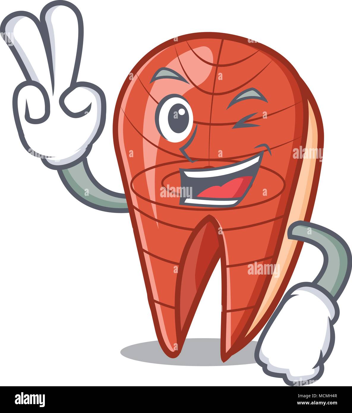 Two finger fish slice character cartoon vector illustration Stock ...
