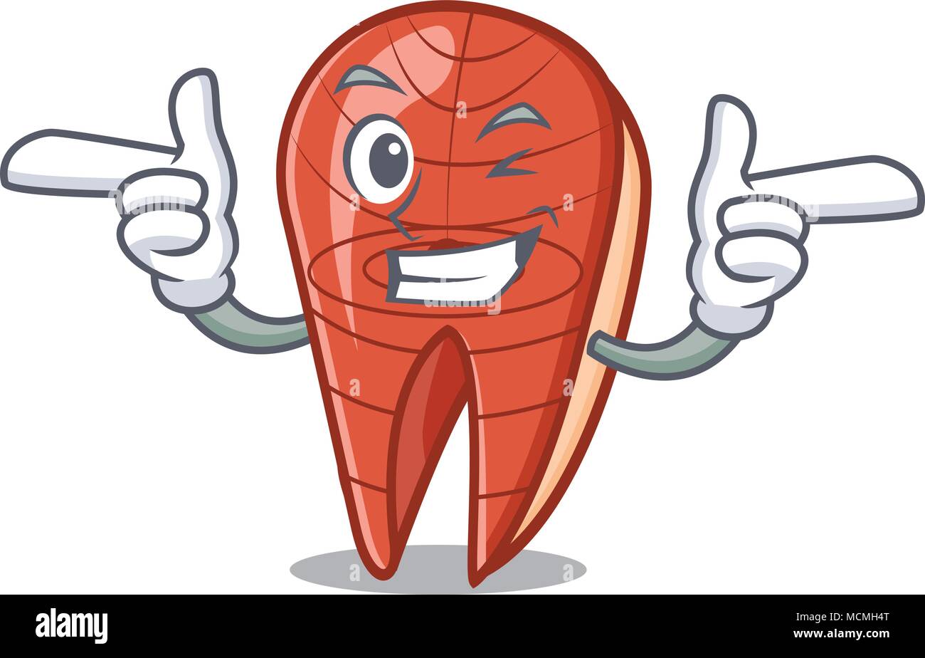 Wink fish slice character cartoon vector illustration Stock Vector ...