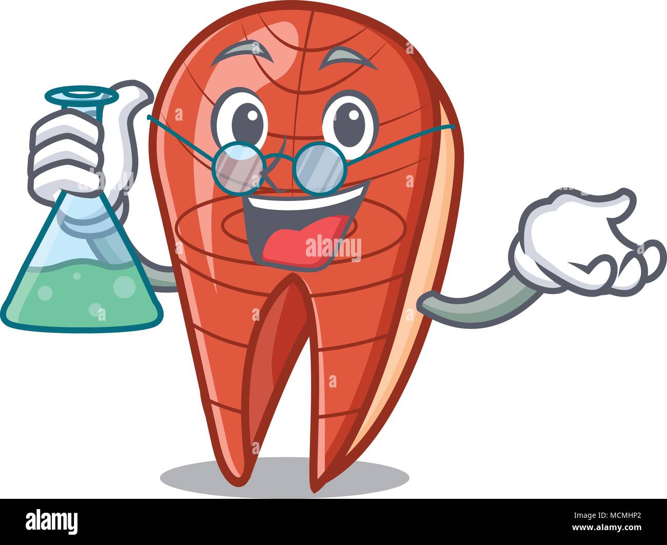 Professor fish slice character cartoon vector illustration Stock Vector ...