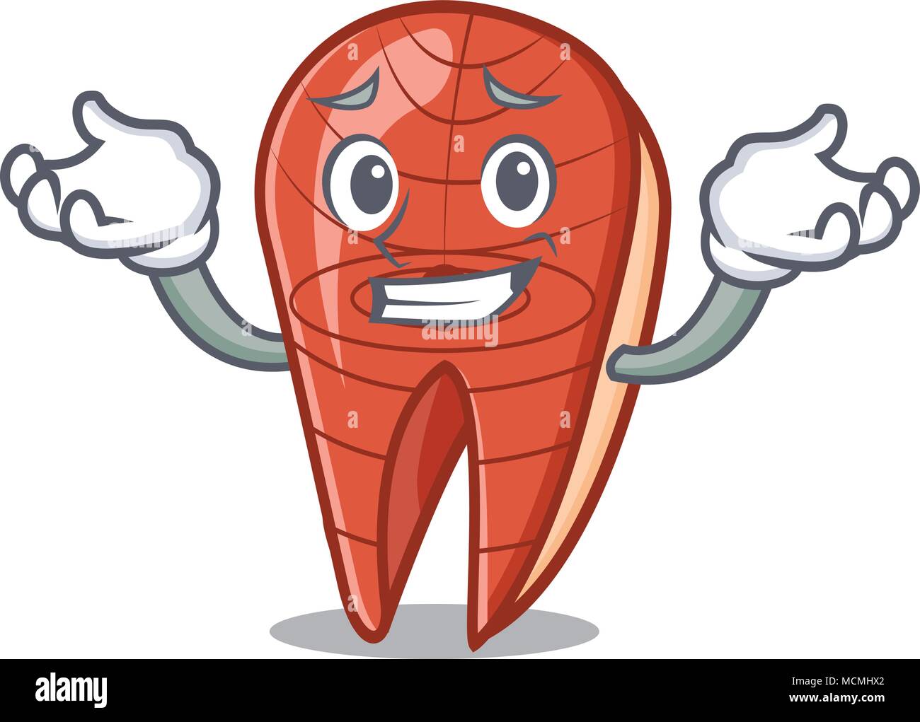 Grinning fish slice character cartoon vector illustration Stock Vector ...