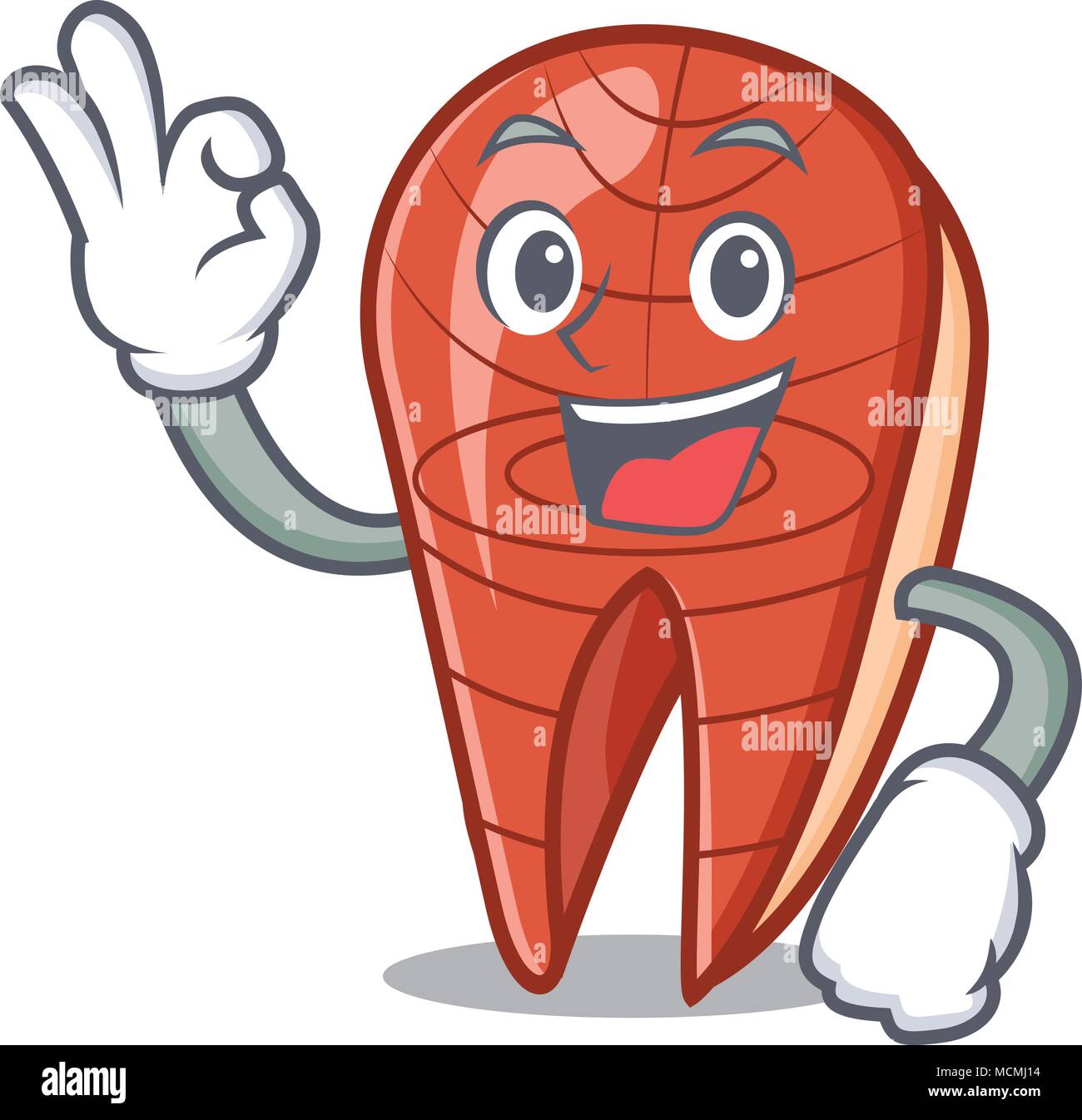 Okay fish slice character cartoon vector illustration Stock Vector ...