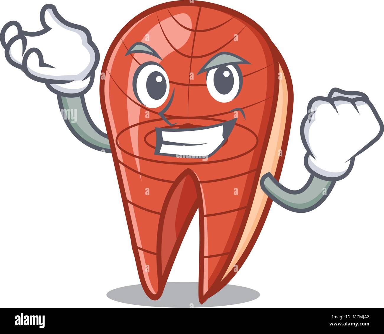 Successful fish slice character cartoon vector illustration Stock ...