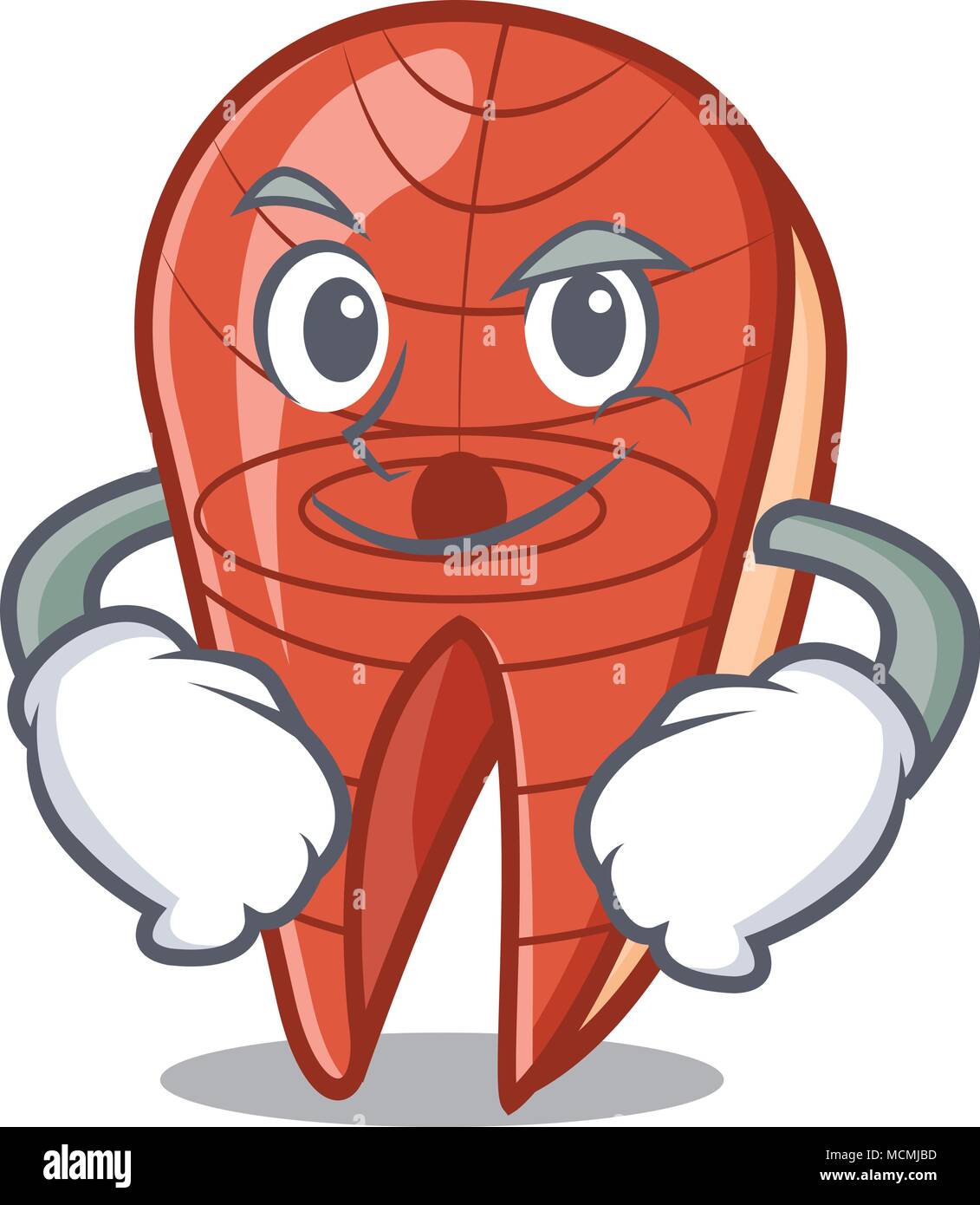 Smirking fish slice character cartoon vector illustration Stock Vector ...