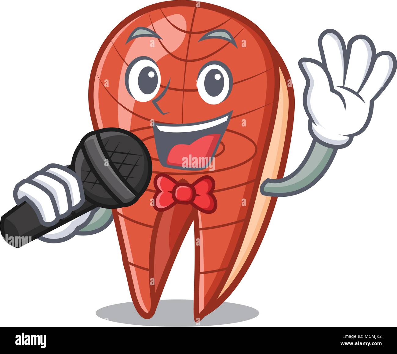 Singing fish slice mascot cartoon vector illustration Stock Vector ...