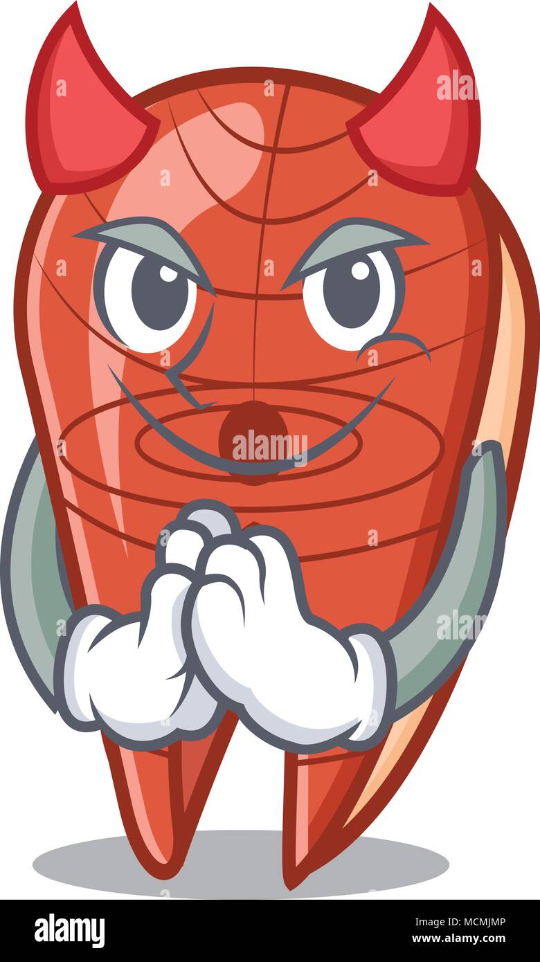 Devil fish slice mascot cartoon vector illustration Stock Vector Image ...