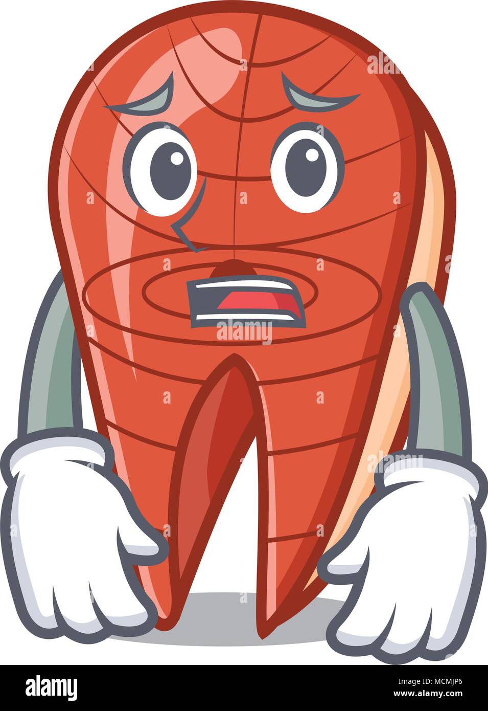 Afraid fish slice mascot cartoon vector illustration Stock Vector Image ...
