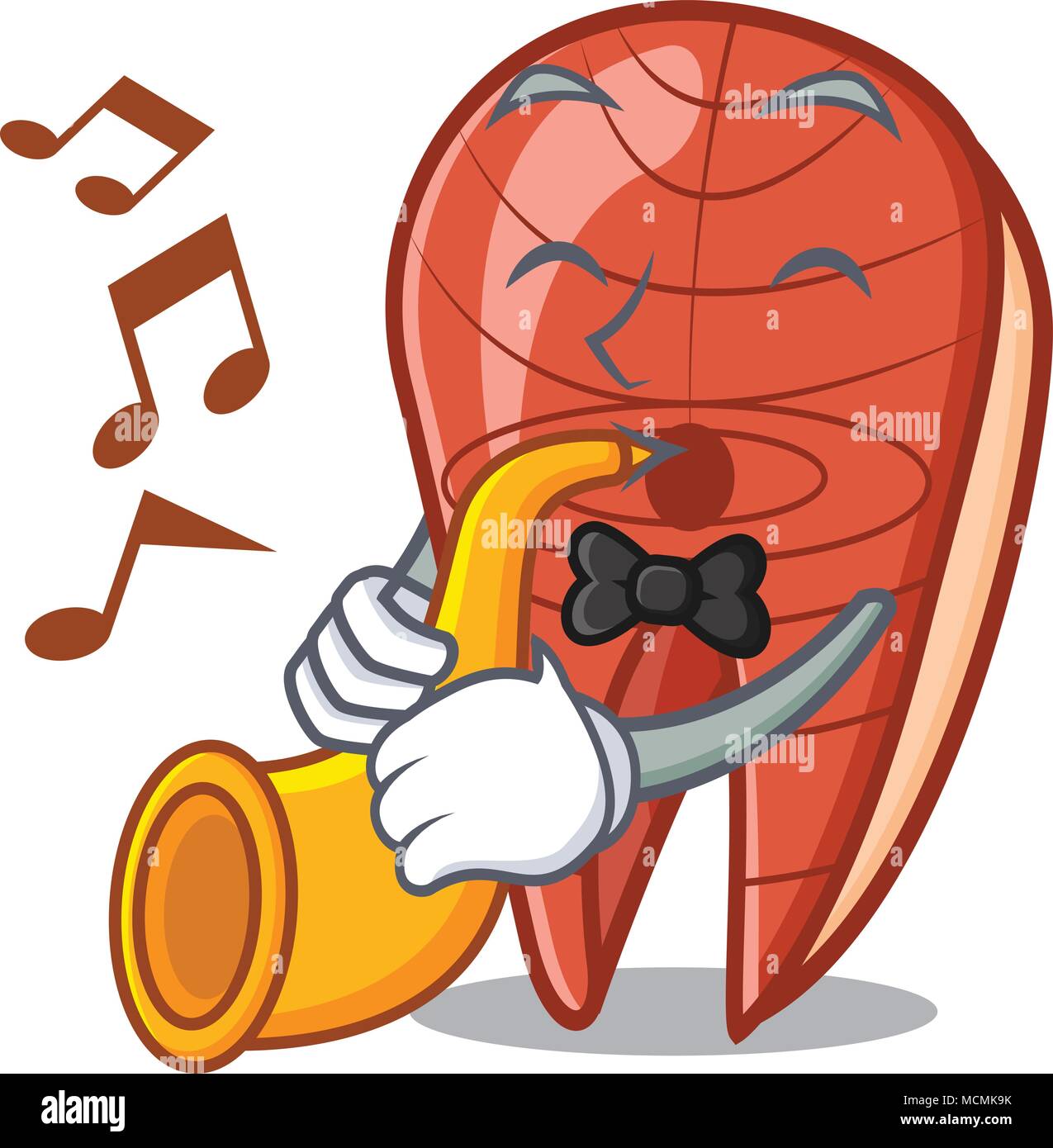 With trumpet fish slice mascot cartoon vector illustration Stock Vector ...