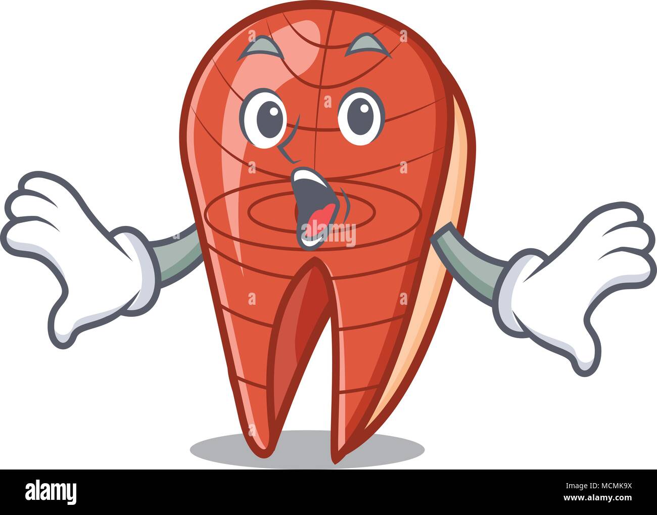 Surprised fish slice mascot cartoon vector illustration Stock Vector ...