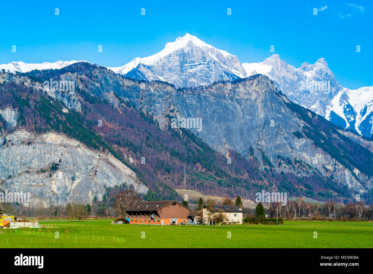 Alpine landscape at the wayside to St. Moritz in Switzerland Stock ...