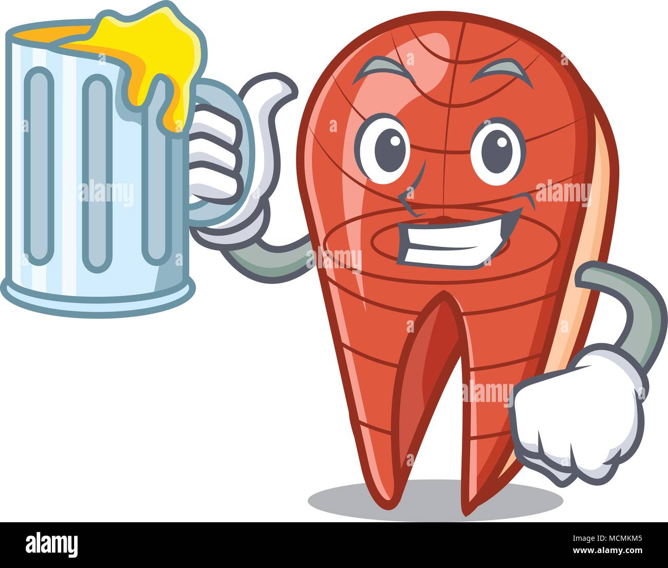 With juice fish slice mascot cartoon vector illustration Stock Vector ...