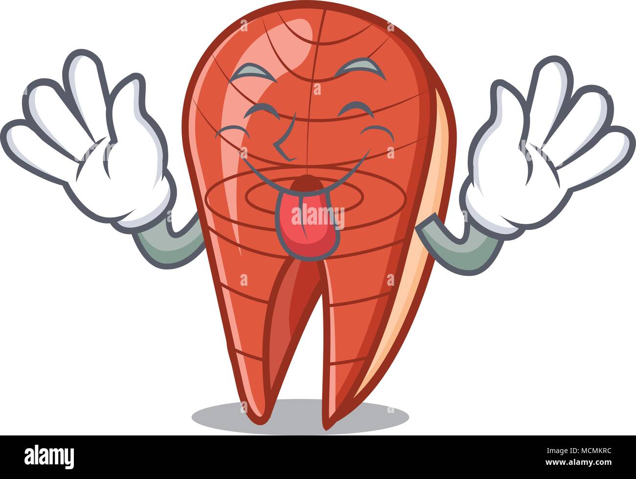 Tongue out fish slice mascot cartoon vector illustration Stock Vector ...