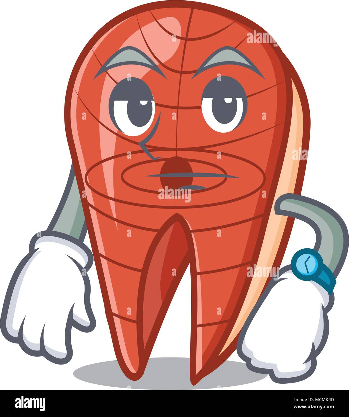 Waiting fish slice mascot cartoon vector illustration Stock Vector ...