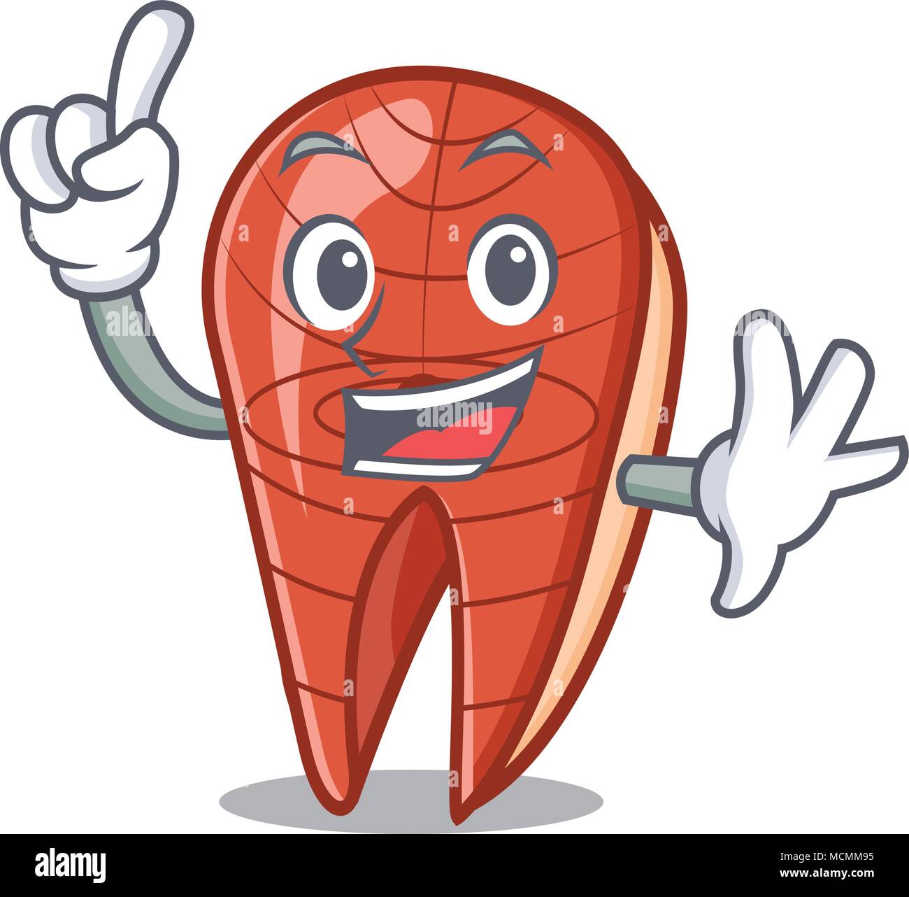 Finger fish slice mascot cartoon vector illustration Stock Vector Image ...